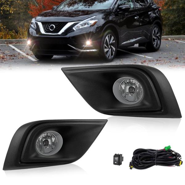 商品名:  Fog Lights Compatible With 2015-2018 Nissan Murano Front Bumper Lamps Assembly with Wiring &amp; Switchブランド: Niobo...