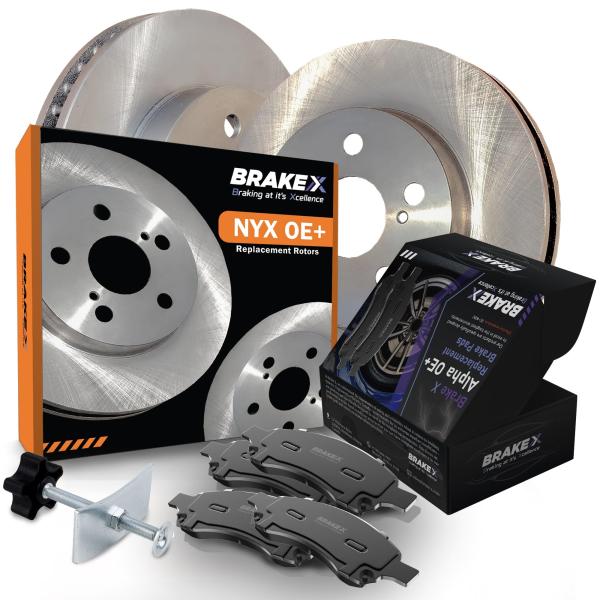 商品名:  Brake X Front Brake Pads and Rotors Kit with brake caliper compression tool replacement for 2008-2014 Scion xD | N...