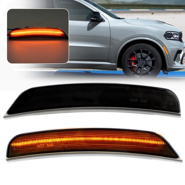 商品名:  2PCS Amber Led Side Marker Lights for 2021 2022 2023 2024 Do'dge Durango Led Indicator Turn Signal Light Kit Smoke...