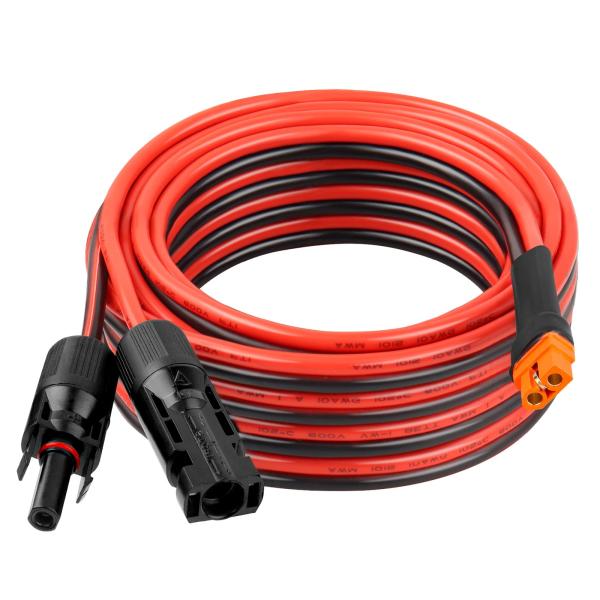 商品名: 10AWG 20フィート ソーラー→XT60i 延長ケーブル 3 6 10 35 50 75 100フィート 高耐久アダプターケーブルコネクター XT60iワイヤー ポータブル発電所、ソーラーパネル、RV、バッテリー、再生可能エネ...