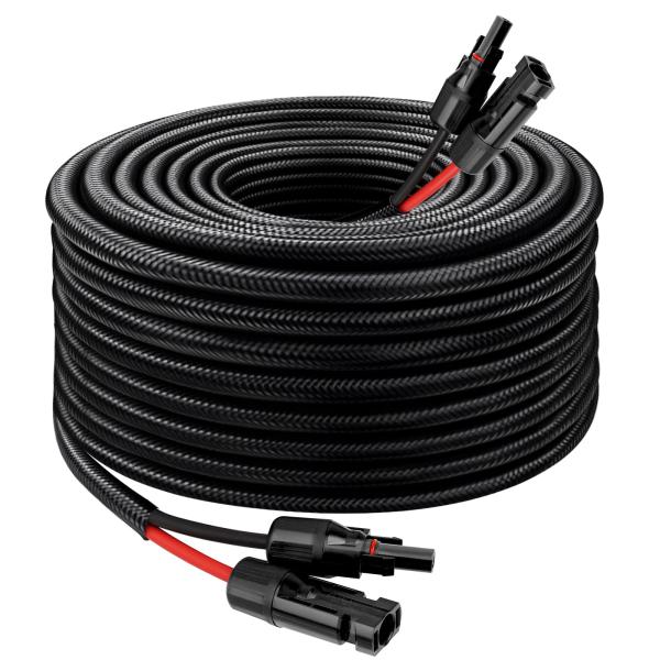 商品名:  Solar Panel Extension Cable - 10AWG 25FT Solar Wire with Female &amp; Male Waterproof Connector Flame Retardant Pr...