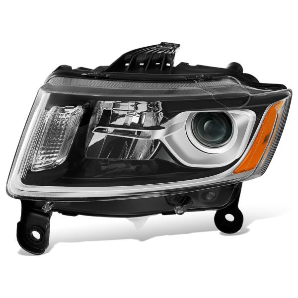 商品名:  DNA MOTORING OE Style Front Left Headlight Compatible With Jeep Grand Cherokee 2014-2016, CH2502247, Clear Lens/Am...