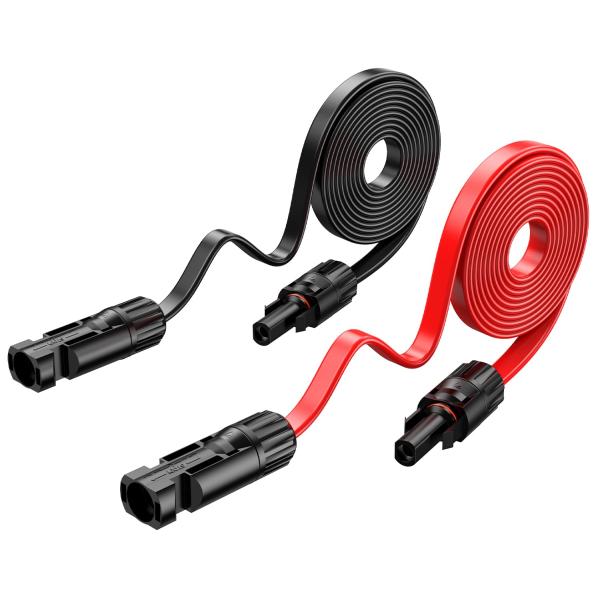 商品名: Bateria Power 10フィート 12AWG ソーラーパネル延長ケーブル、12ゲージ 4mm? PVフラットワイヤー メス&amp;オス防水コネクタ付き RV、太陽光発電システム用、2個セット Bateria Power ...
