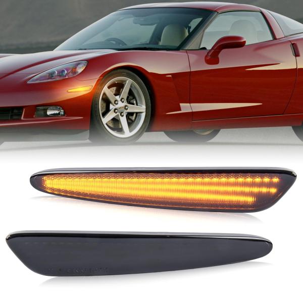 商品名:  Centika Amber LED Side Marker Lights Compatible With 2005-2013 Chevy Corvette C6, Rear Bumper Marker Lamps Fender ...