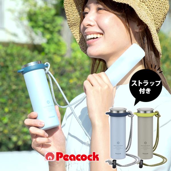 持ち運べる携帯氷のうで、猛暑を乗り切ろう！・魔法瓶構造のホルダーで長時間冷たさキープ・シリコーン製氷のうで肌あたりやさしく、お手入れも簡単・取り外しできるショルダーストラップベルト付き。ハンズフリーで手軽に持ち運べる■商品名：ミニアイスパッ...