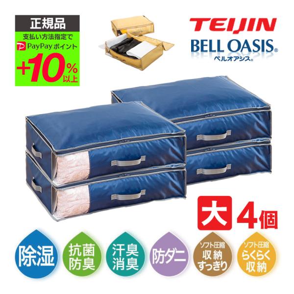 ベージュカラー追加しました！便利で多機能な収納ケース！かさばる衣類・布団もしっかり収納できる！中綿に帝人のベルオアシス（R）とマイティトップ2（R）を使用しているため、ケース内では、・吸湿・消臭（アンモニア、酢酸）・抗菌防臭・防ダニ（忌避）...