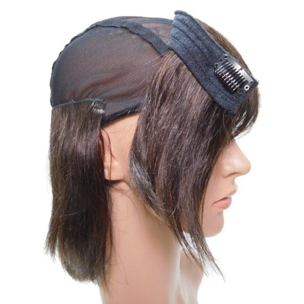 ■帽子用ウィッグ ショート 前髪取り外し前髪の長さ調整が可能な2wayタイプの帽子ウィッグです。前髪のない後ろ髪だけのスタイルもお楽しみいただけます。ニット帽やお好きな帽子と組み合わせてご着用ください。ウォーキングや軽い運動の際にもおすすめ...