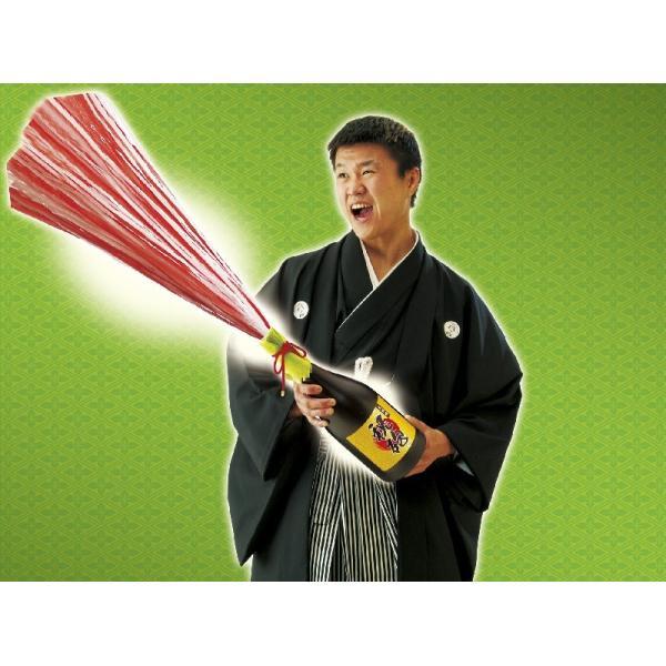 【 祝い酒クラッカー 祝砲 弾2発付き めでたい一升瓶型クラッカー 大量の紅白テープで迫力満点！！ 散らからない クラッカー パーティー ウエディング 盛り上げ】■ボトルの中身80本の幅広紅白テープが約4m飛び出すクラッカー。■使用後は中身...