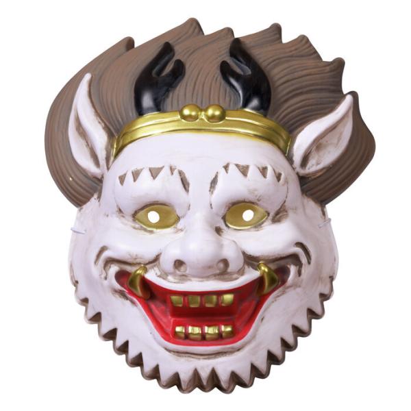 【 和風お面 雷神 仮装 仮面 マスク お祭り 縁日 和もの 日本土産】日本伝統の要素を取り入れた「和」のデザインのお面。雷神をモチーフにした迫力あるお面です。鋭い歯を見せる笑顔と、逆立った髪、大きな角が特徴的で、力強さと神秘性を感じさせま...