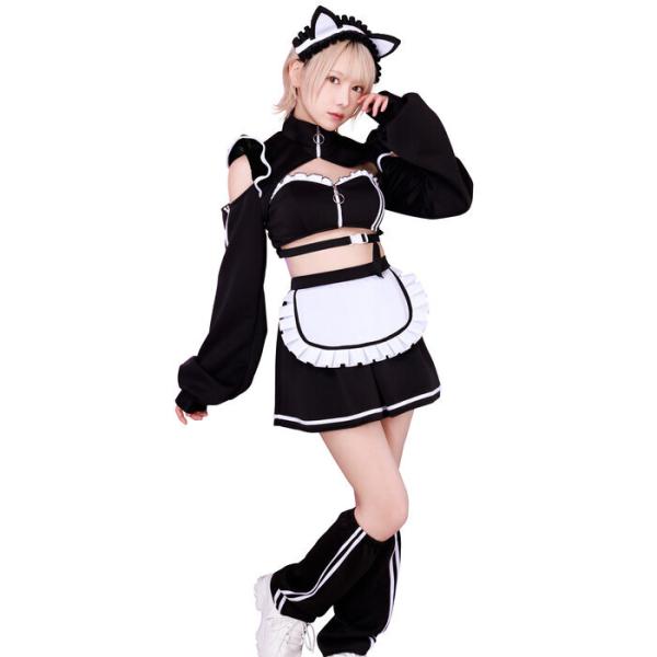 【 SugarWhip 猫耳ジャージメイド 黒 NP パッケージなし コスチューム コスプレ 仮装 衣装】「かわいい×フェティッシュ」がコンセプトの「SugarWhip」シリーズ。セット内容が多く、豪華なつくりのため、撮影会にもピッタリ。ジ...