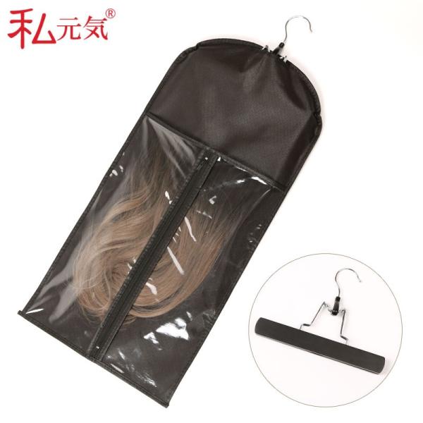 エクステ専用カバーです。木製ハンガー付き♪返品・交換：こちらの商品の返品・交換は致しかねます。商品発送後のキャンセルは致しかねます。【用途】エクステケース 収納 専用カバー ウィッグ かつら コスプレウィッグ フルウィッグ ポイントウィッグ...