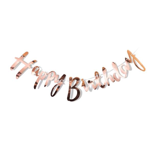 【商品概要】【お誕生日ガーランド】お誕生日の装飾では欠かすことのできないHappy Birthdayのガーランド。ペーパーファンやバルーンなど他のデコレーションアイテムとも非常に合わせやすく簡単にオシャレに仕上がる筆記体ガーランドを使ってオ...