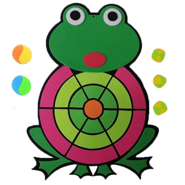 【商品概要】マジックテープの的にボールを投げてピタッと付けて遊ぶ、小さなお子様から大人まで簡単に楽しめるボールのダーツセットです。ターゲットになってくれるのはかわいいカエル。癒し系カエルの真ん中をねらって、ファミリーで、親子で友達同士で、み...