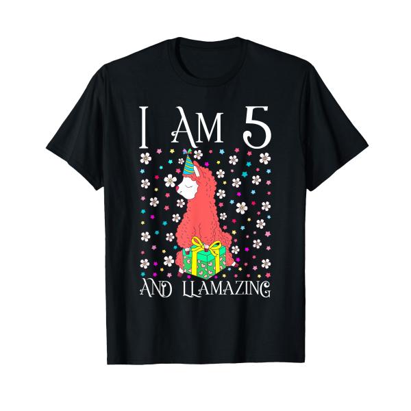 【商品概要】I am 5 and llamazing - funny llama 5th birthday anniversary gifts for girls, outfits for her or kids - girls, and ...