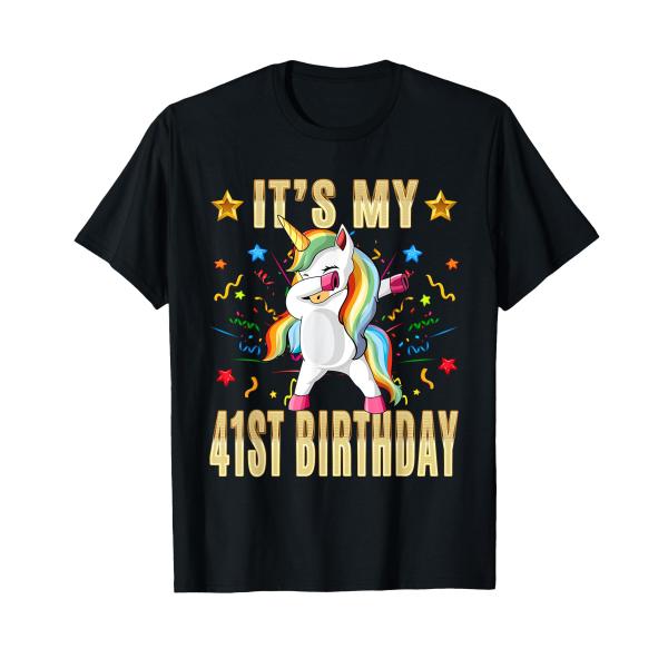 【商品概要】Funny unicorn birthday design saying it's my 41st birthday outfit girls or boys. Perfect son's 41st birthday or da...