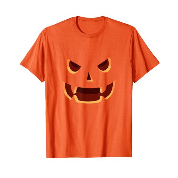 【商品概要】Need a super quick and easy last minute Halloween costume? This orange scary face jack-o-lantern tshirt is the per...