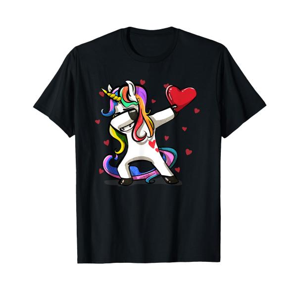 【商品概要】Cute dabbing unicorn Valentine dance Valentine's heart graphic for anyone who loves unicorns, cupid and rainbow un...