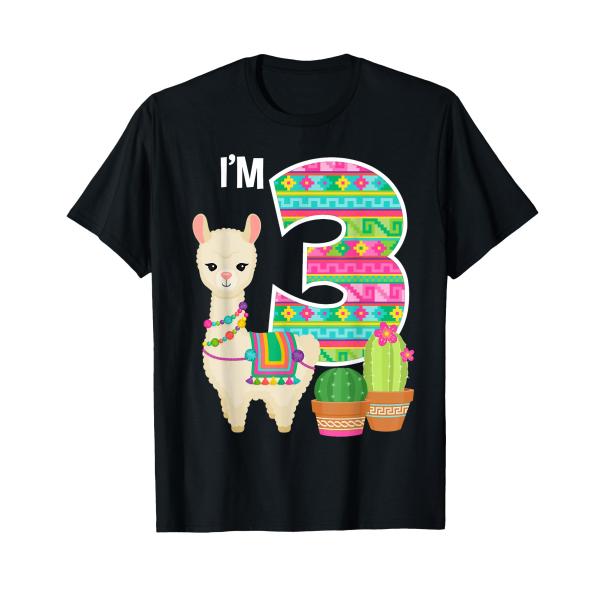 【商品概要】Perfect 3rd Birthday Farm Llama Animals gift ideas for Toddler girls turning 3. Featuring a colorful llama cactus ...
