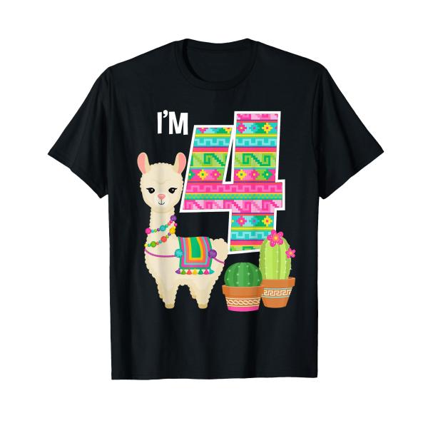 【商品概要】Perfect 4th Birthday Farm Llama Animals gift ideas for Toddler girls turning 4. Featuring a colorful llama cactus ...