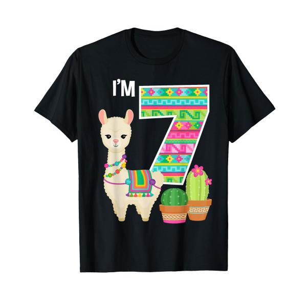 【商品概要】Perfect 7th Birthday Farm Llama Animals gift ideas for Toddler girls turning 7. Featuring a colorful llama cactus ...