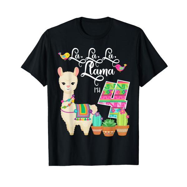 【商品概要】Perfect 4th Birthday Farm Llama Animals design for Toddler girls turning 4. Featuring a colorful llama cactus La L...