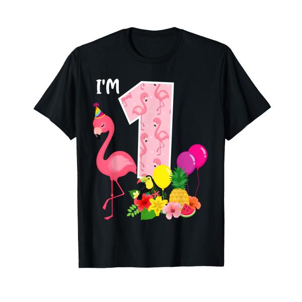 【商品概要】Perfect 1st Birthday Flamingo bird Animals design for Toddler girls turning 1. Featuring a colorful flamingo flowe...