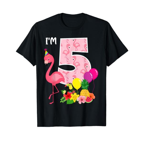【商品概要】Perfect 5th Birthday Flamingo bird Animals design for Toddler girls turning 5. Featuring a colorful flamingo flowe...