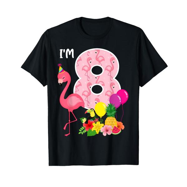 【商品概要】Perfect 8th Birthday Flamingo bird Animals design for Toddler girls turning 8. Featuring a colorful flamingo flowe...