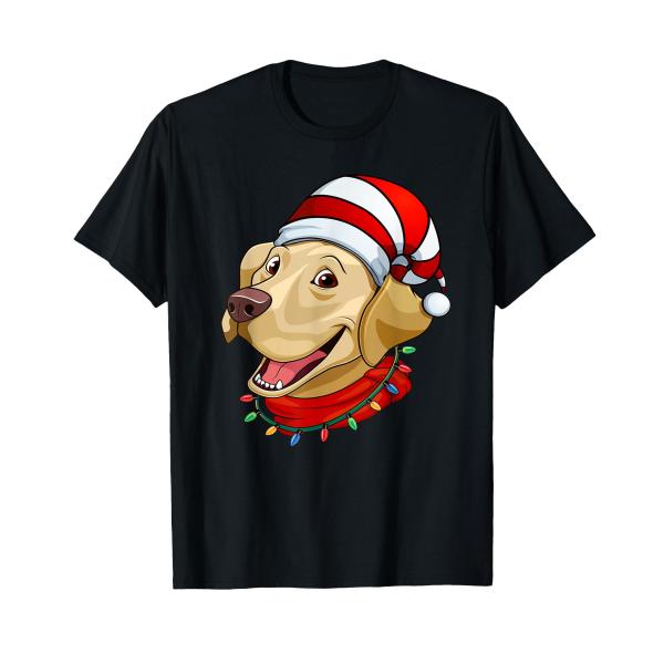 【商品概要】Funny Labrador Retriever in santas hat with bright Christmas lights for funny xmas tree decoration pajama costume ...
