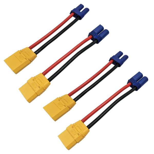 【商品概要】XT90 - EC5 変換コネクタ アダプタ。コネクタ: EC5 &amp; Amass XT90Hワイヤーの長さ: 10cm / 3.93inch; ワイヤーゲージ: 12AWGパッケージ数量: 4 個XT90 のバッテリーを...