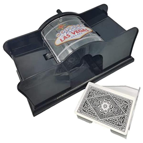 【商品概要】【カードシャッフラー】手動式のカードシャッフラーです！カードゲームを始める前にカードのシャッフルを簡単にしてくれます。ポーカー、ブラックジャック、UNOなどさまざまなカードゲームに使えます。【時間短縮】手作業でのカードシャッフル...