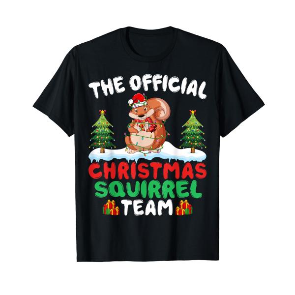 【商品概要】Squirrel wearing Santa Hat with Christmas light-themed graphic art and it says ''This official Christmas Squirrel ...