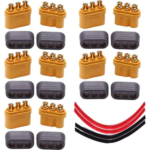 【商品概要】Amass MR 60オスメスプラグコネクタアダプタ：XT 60プラグコネクタのアップグレードバージョン。補助溶接脚、より安定している、個性的なシースを備え、溶接点を保護し、美しく安全である。特徴：電気めっきが光り、導電性が良く...