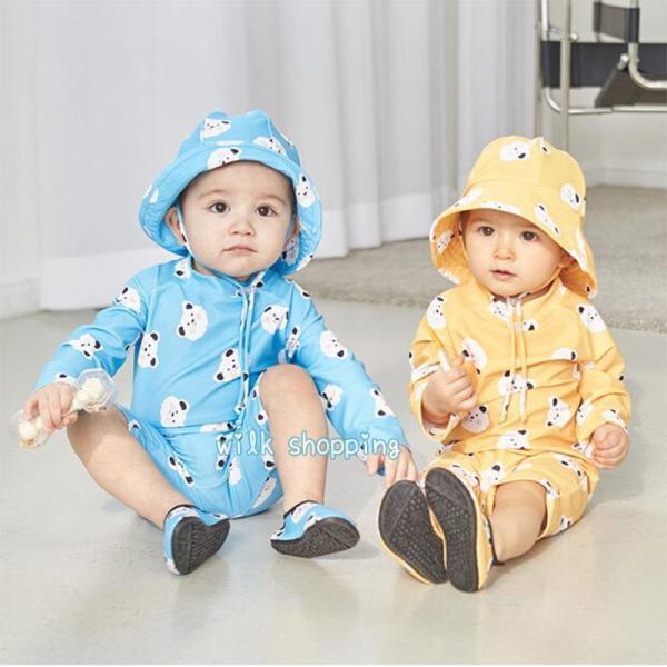 お揃いの帽子はつば広で、日焼けしがちな首の後ろもしっかりガードしてくれますよ。自宅での水遊びなどで初めての水遊びを安心して楽しむことができますね。■幼稚園、保育園 用水着としても大です?【2T】 参考年齢3才　　着丈2cm　バスト0cm　参...