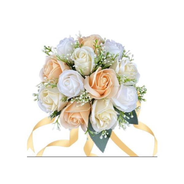 可愛らしいローズのブーケです。贈答品やインテリアに適です。サイズ：ブーケ直径約20cm（手作りのため、サイズは多少前後します。）花の数量：18本花束形：ラウンド型送料は、全国　定格1000円 （2着以上は1着につき00円加算されます）キーワ...