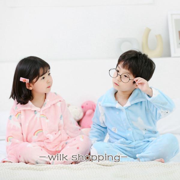 ふわふわもこもこのあったかマイクロフリースのパジャマ！男の子も女の子も着られる豊富な柄バリエーション！オシャレな北欧柄から可愛いファンシー柄まで選べる6柄?布団をはいでしまうお子様にはピッタリ！毛布を着ているみたいなふわふわ優しい肌触り?寝...