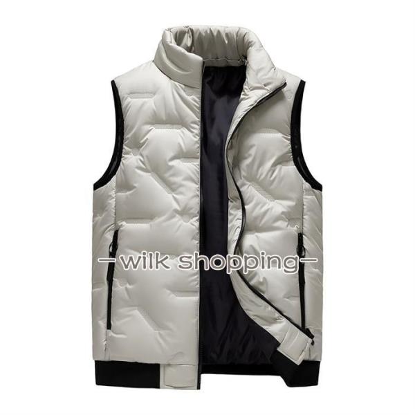 ベスト 中綿ベスト メンズ フェイクダウン ショート丈 アウター ジャケット 上着 羽織り トップス 無地 おしゃれ yiyang02【カラー】カーキ、グレー、ブラック【サイズ】XL(日本サイズM相当)、2XL(日本サイズL相当)、3XL(...