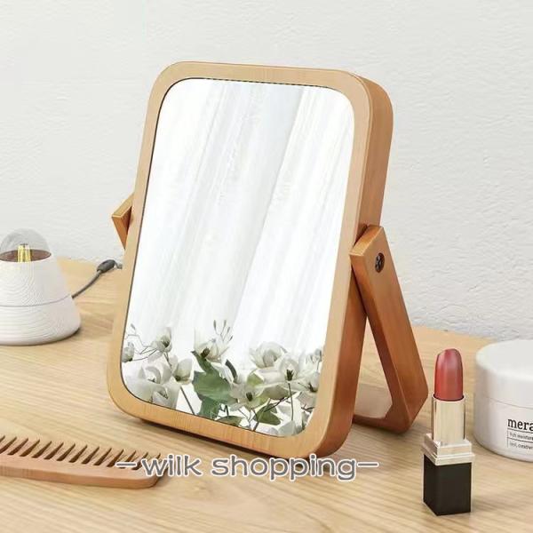 ナチュラルにお部屋に溶け込む、シンプルな木製ミラー♪お化粧時はもちろん、お出かけ前のチェックに◎インテリアとしてミラーにホワイトペンでデコレーションしてもGOOD♪【】ウッドミラー 【サイズ】W20cm×H26cm可【適用シーン】鏡 卓上 ...