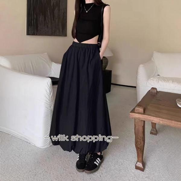 ◆販売内容：スカート◆素材：ポリエステル◆色：ブラック  ホワイト◆伸縮性：なし 透明度：なし◆サイズ詳細情報：約S:ウエスト59cmM:ウエスト59cmL:ウエスト64cmXL:ウエスト64cm スカート みらいきんスカート レディース ...