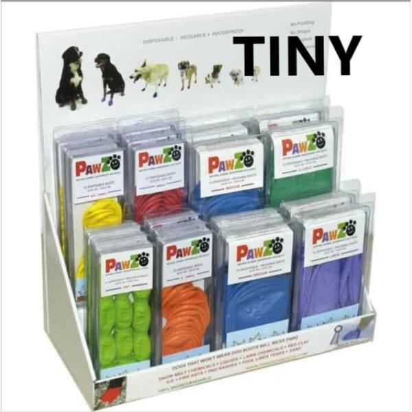 太陽の日差しで鉄板のような熱い地面、雪が積もるほどの冷たい地面、雨が降って足がドロドロになりそうな日に、そんなオールシーズン使って頂けるラバーブーツPawZは、世界で唯一の使い捨てができる再使用可能な犬用ブーツです！天然ゴムで作られたブーツ...