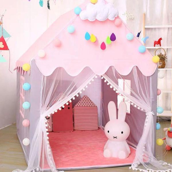 ■品名：キッズテントハウス■材質：ポリエステル+合金+チュール■カラー：A■サイズ（約）：140*110*135cmeiikobigの検索ワード：キッズテントハウス ボールハウス 子供用テントハウス　収納バッグ付き 室内 屋内 キッズ ベビ...