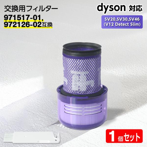 ダイソン掃除機 SV20,SV30,SV46 (V12 Detect Slim) シリーズ専用の互換フィルター　971517-01,972126-02 互換【商品説明】純正品に比べて1/3程度の価格にもかかわらず正規品と遜色ないフィルター性...