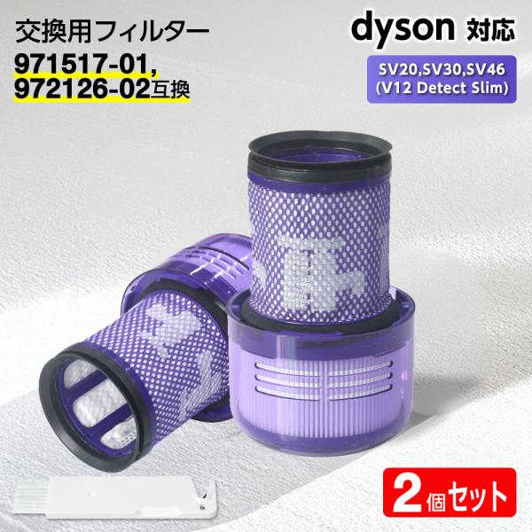 ダイソン掃除機 SV20,SV30,SV46 (V12 Detect Slim) シリーズ専用の互換フィルター　971517-01,972126-02 互換【商品説明】純正品に比べて1/3程度の価格にもかかわらず正規品と遜色ないフィルター性...