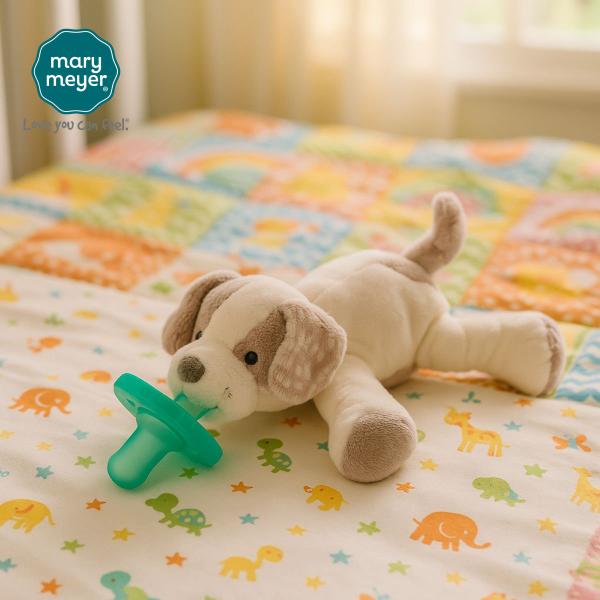 ニュートラルカラーでデザインされた子犬のおしゃぶり付きぬいぐるみです。おしゃぶりとぬいぐるみは縫い付けられています。クリアパッケージに入っているので衛生的で、そのままギフト用としてもお使いいただけます。ぬいぐるみとおしゃぶりが一体になったユ...