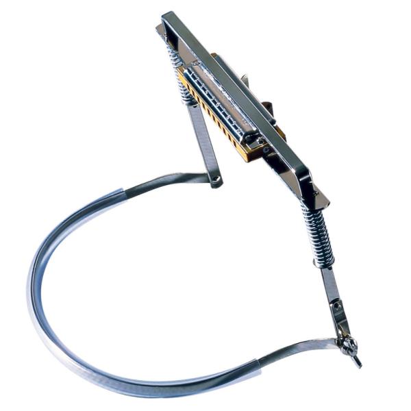 18.5cmまでのサイズのハーモニカが取り付け可能です。Marine Band 24, 28, Soloist, Tremoloなどのハーモニカにも使用できます。