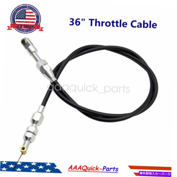 Throttle Body Holley Hi-Ram＆LS1 Chevy Engine用の新しい36インチステンレススチールブラックスロットルケーブル New 36" Stainless Steel Black Throttle Cabl...