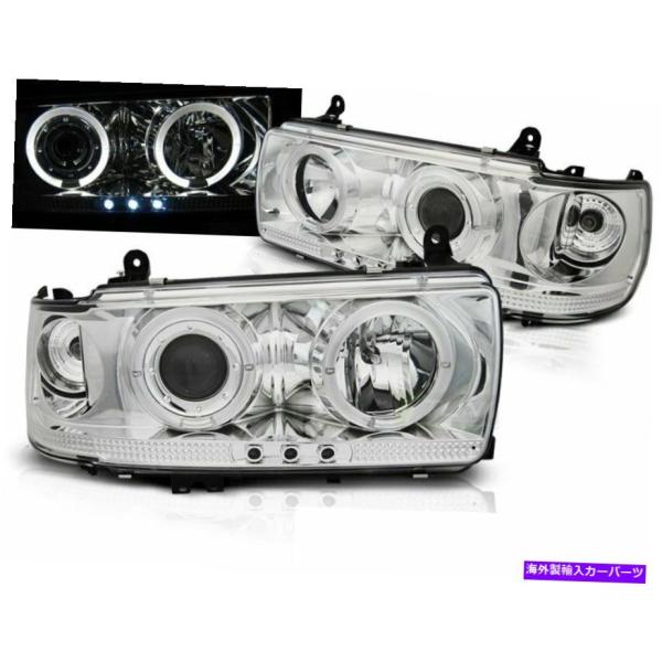 USヘッドライト Projecteurs Pour Tootota Land Cruiser FJ 80 90-97 LED Angel Eyes Chrome CA LPTO26 Projecteurs pour Toyota LAND ...