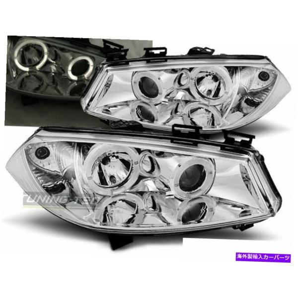 USヘッドライト Projecteurs Pour Renault Megane 2 II 02-05 Angel Eyes Chrome CA LPRE11WP Xino CA Projecteurs pour Renault MEGAN...