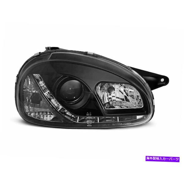 USヘッドライト Forlygter LED DRL SE EFTER OPEL CORSA B 93-00 Dagslys Sort Gratis ForsEndelse LP Forlygter LED DRL Se efter Ope...