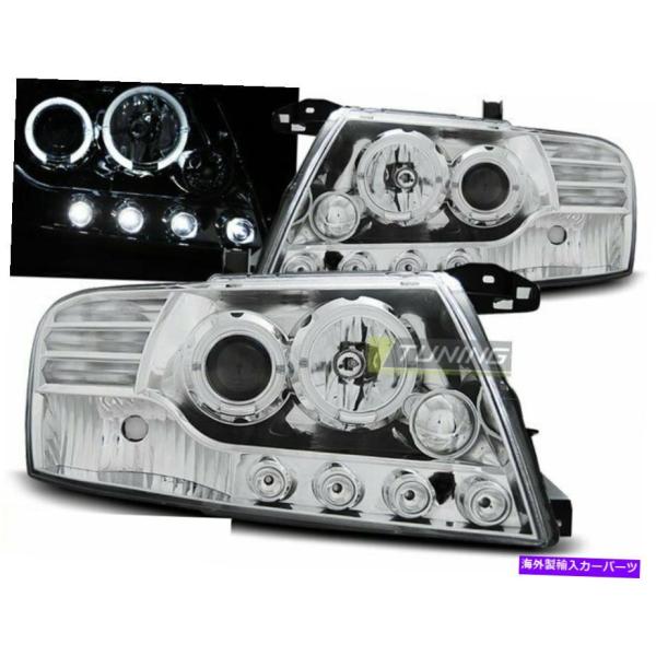 USヘッドライト Projecteurs Mitsubishi Pajero V60 01-06 Angel Eyes Chrome CA LPMI07WP Xino Projecteurs pour Mitsubishi PAJERO V...